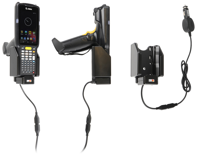 Uchwyt do Zebra MC3300 z ładowarką samochodową.