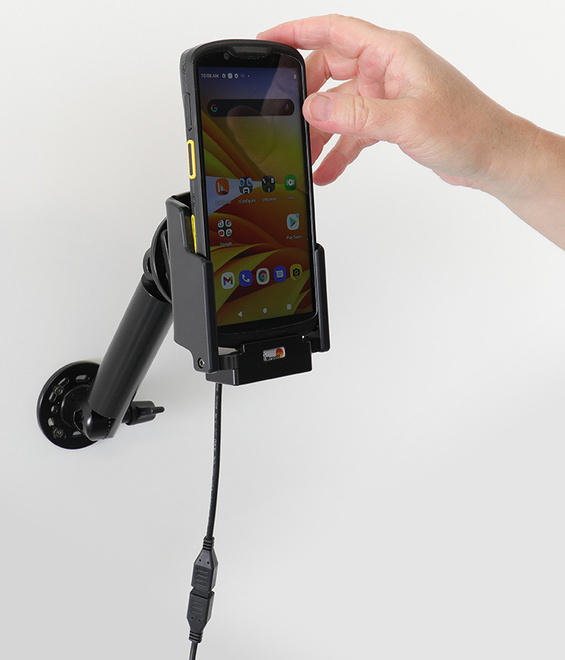 Uchwyt do Zebra TC53 z ładowarką samochodową.