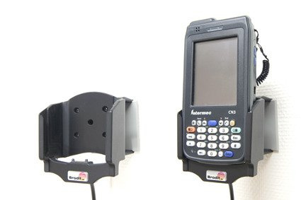 Uchwyt do Itermec CN3e z wbudowaną ładowarką samochodową.