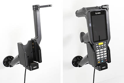 Uchwyt samochodowy do Zebra MC3300R do profesjonalnego montażu.