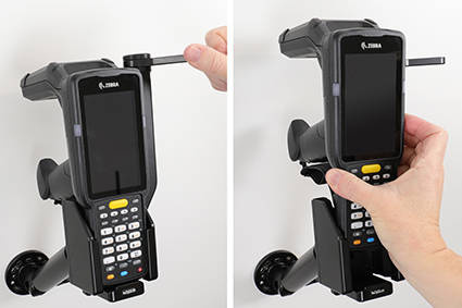 Uchwyt samochodowy do Zebra MC3300R, perfekcyjnie dopasowany.